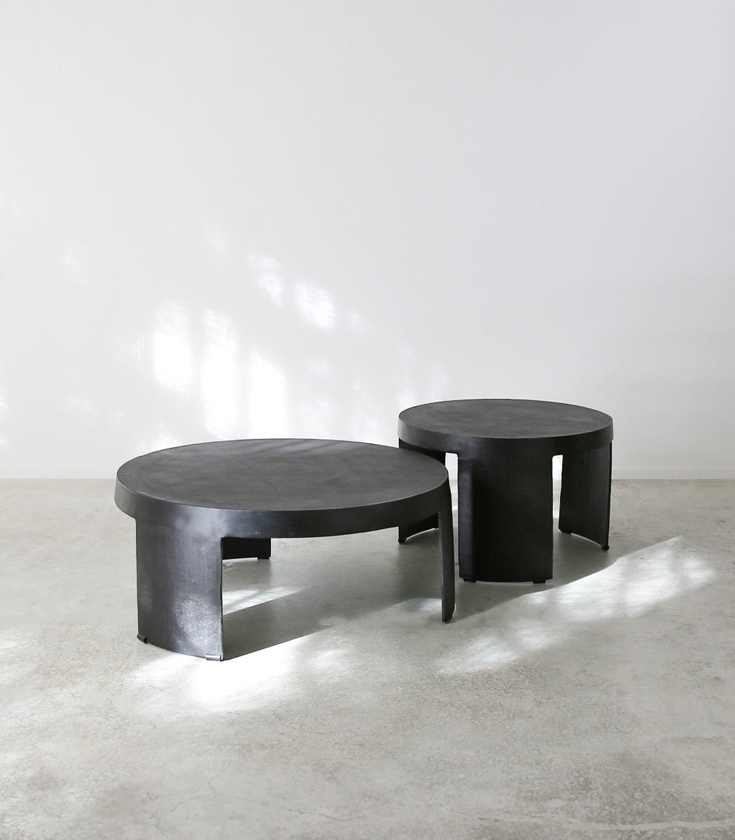 'Brutalist' Iron Side Table / 65cmD x 41cmH – Indie Home Collective