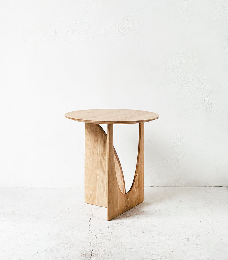 Oak Geometric Side Table / Natural / 51x51x50cm – Indie Home Collective
